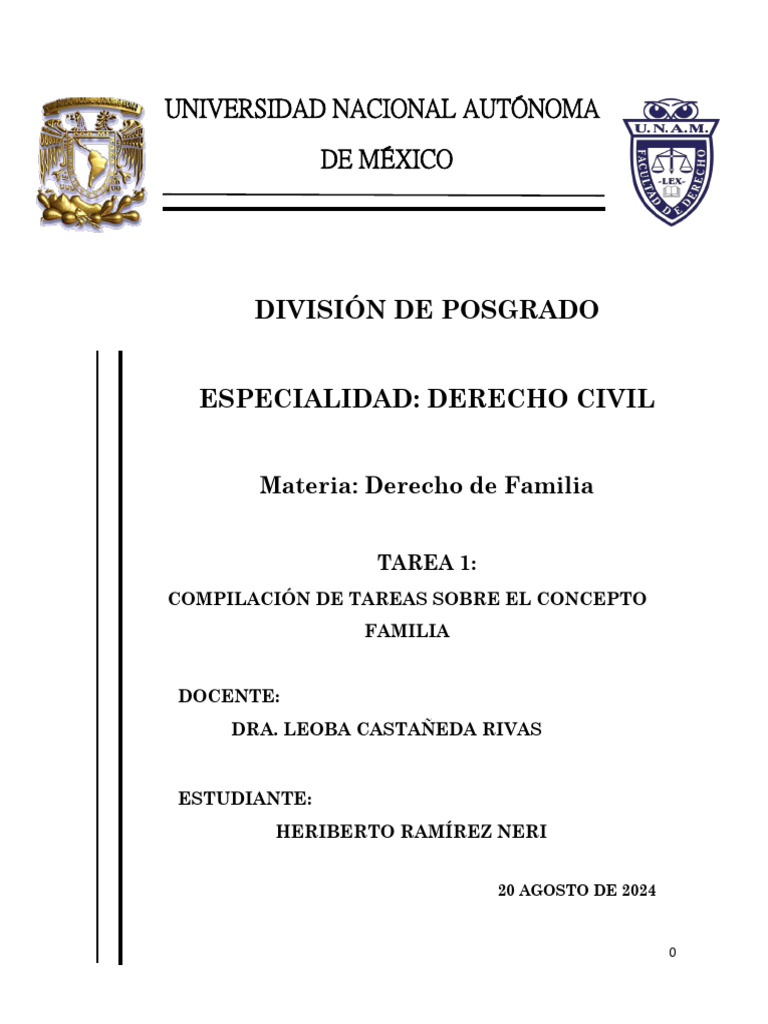 Tarea 1 Compilacion Concepto Familia | PDF | Familia | Parentesco