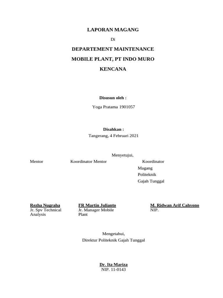 Laporan Magang | PDF | Bisnis