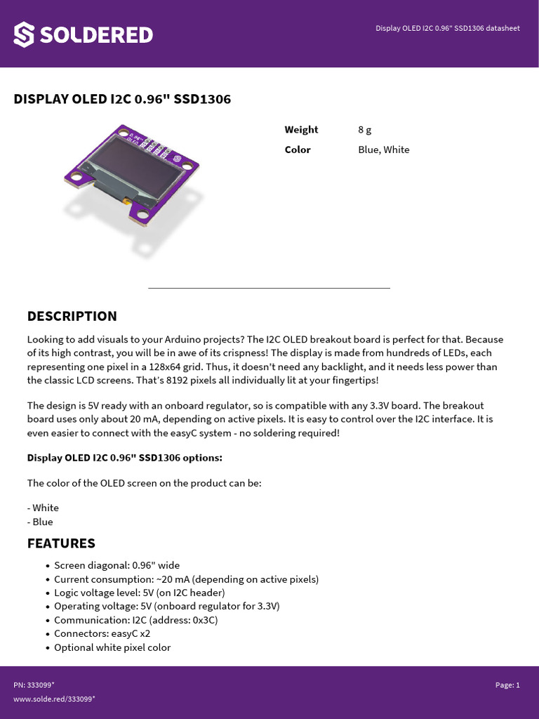 SSD Oled 096 | PDF | Oled | Pixel