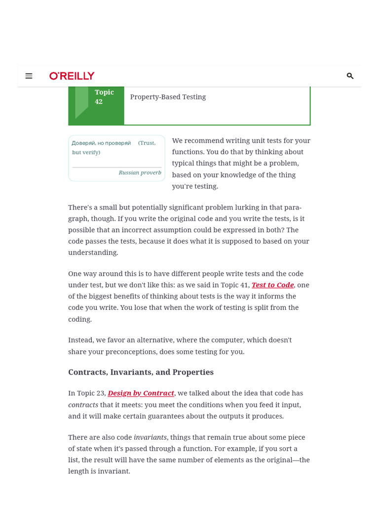 Topic 42. Property-Based Testing - The Pragmatic Programmer - Your ...