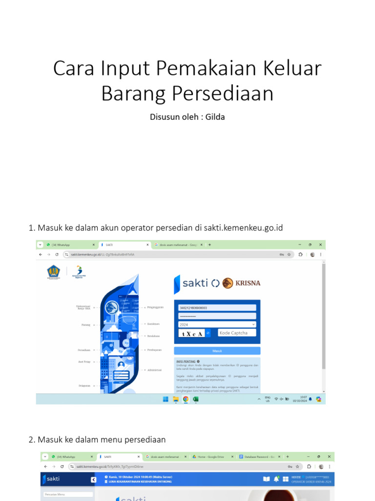 Panduan Input Pemakaian Barang Keluar | PDF | Komputer