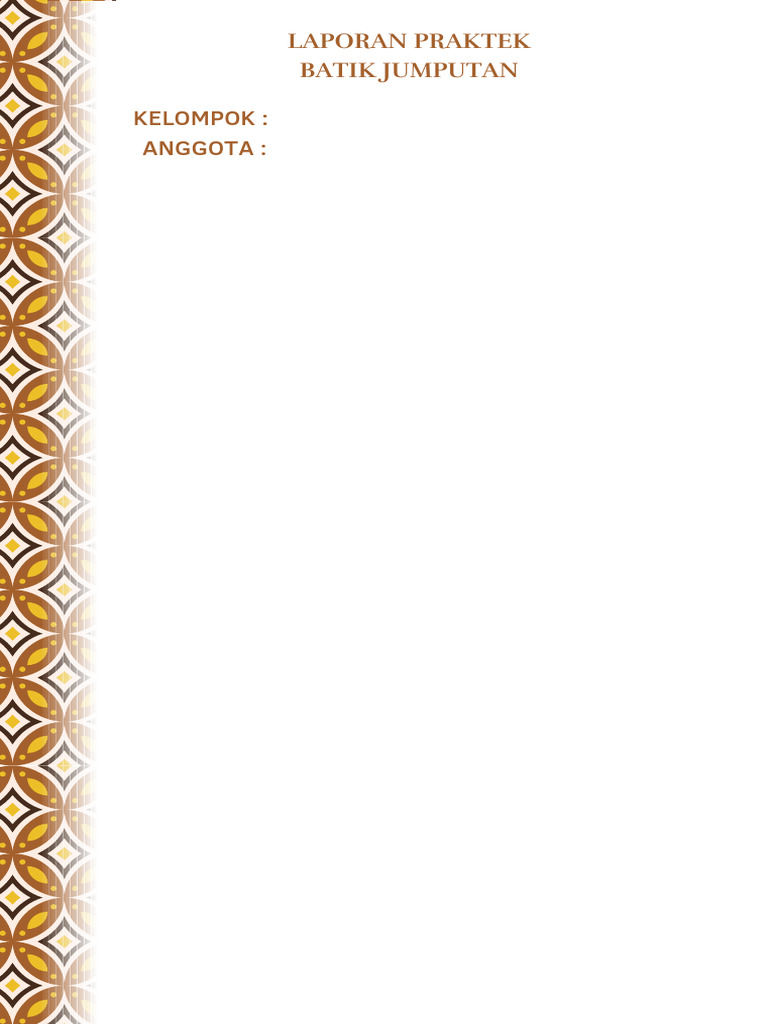 Cokelat Kuning Minimalis Batik Sampul Laporan Hasil Observasi Dokumen A4 | PDF