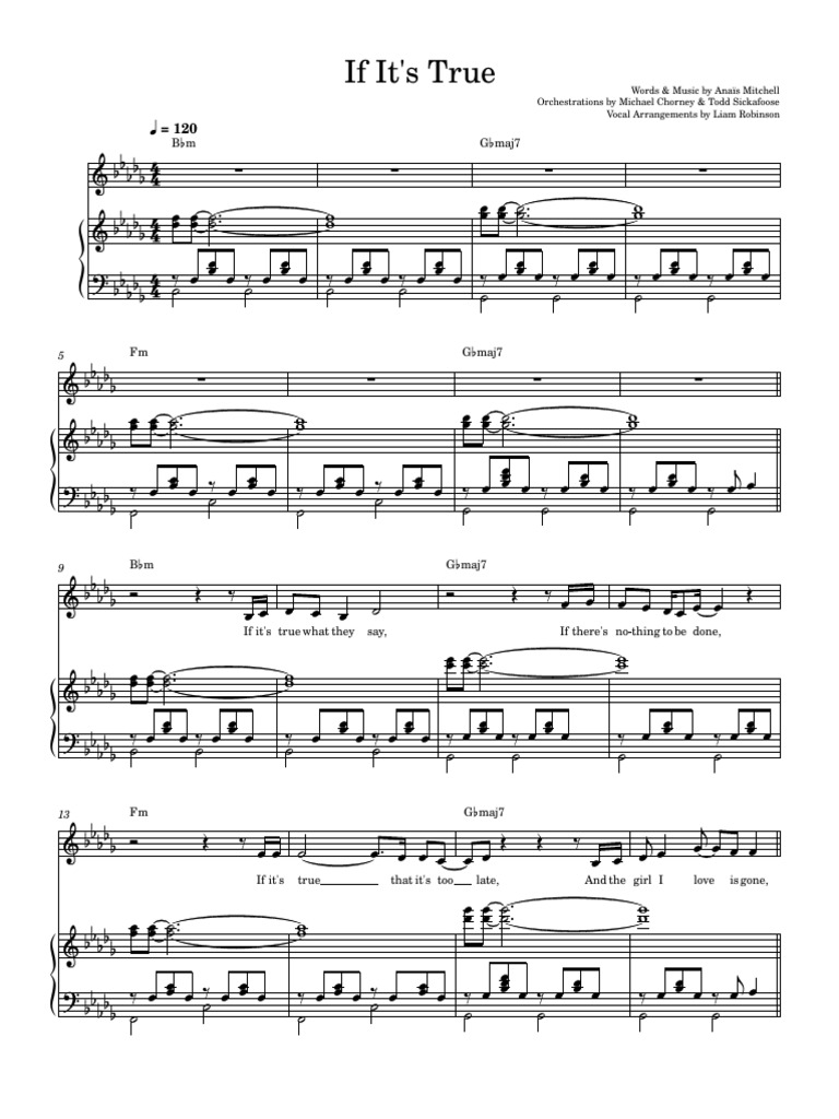 If It's True - Sheet Music | PDF