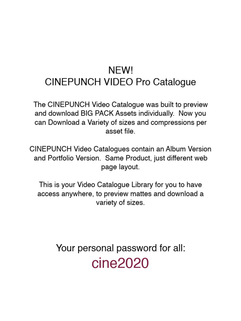 CINEPUNCH Video Catalogues | PDF