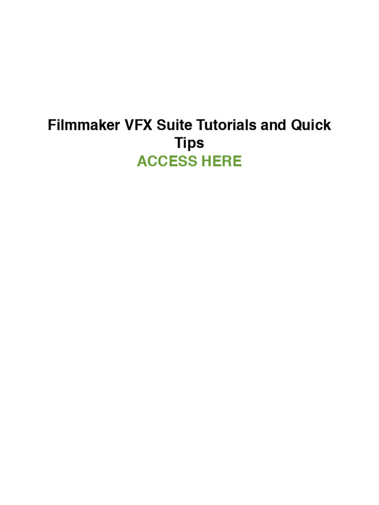 3.filmmaker VFX Suite Tutorials and Quick Tips | PDF | Computers
