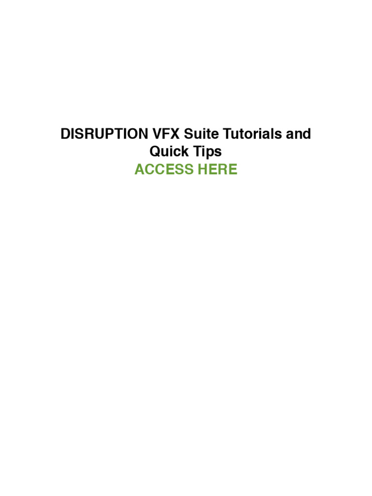 3.DISRUPTION Tutorials and Quick Tips | PDF