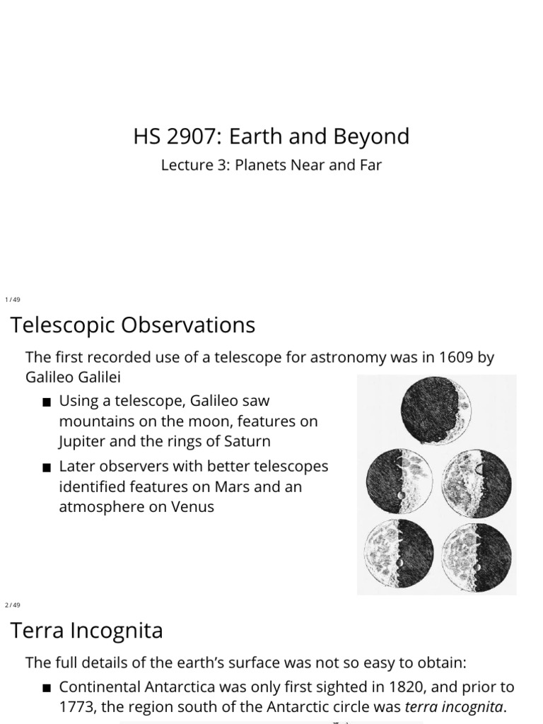HS2907 Week 3 Handout | PDF | Angular Resolution | Lander (Spacecraft)