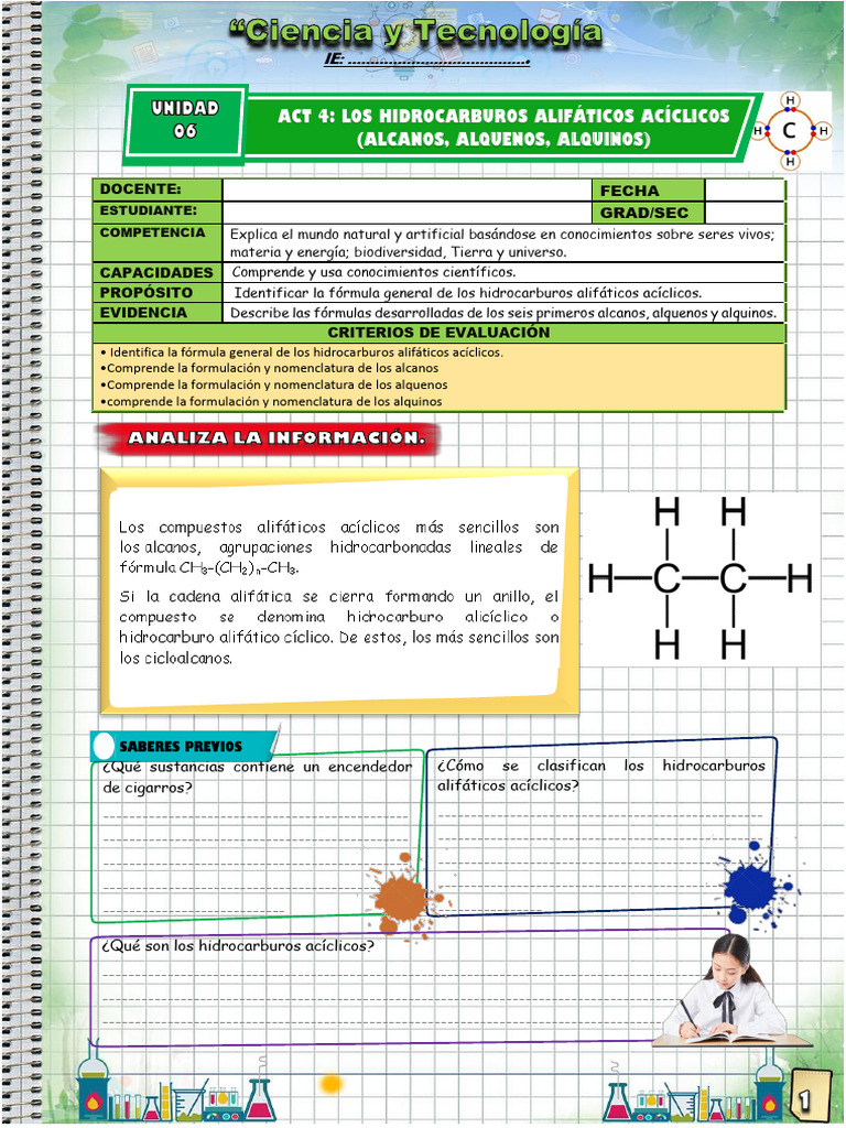 D-3º Act 4 Cyt Und 6 | PDF | Alqueno | Hidrocarburos