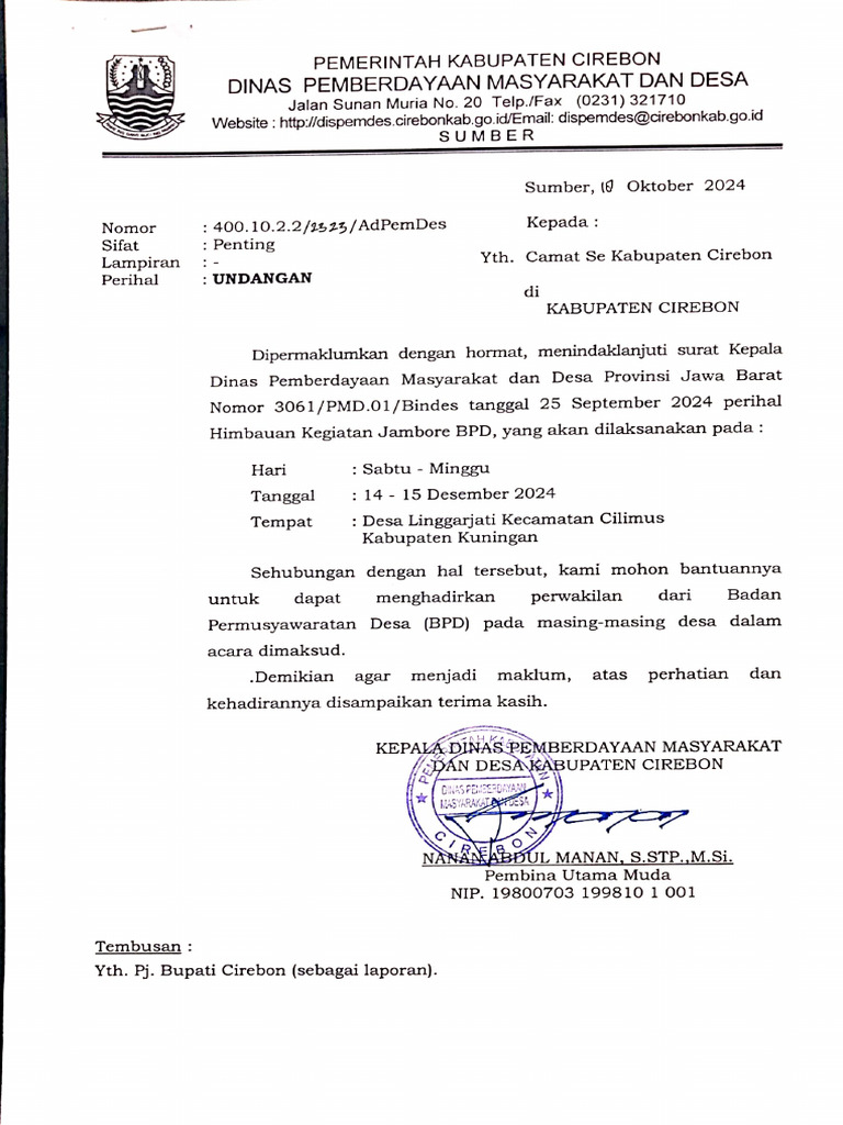 Undangan Jambore BPD | PDF