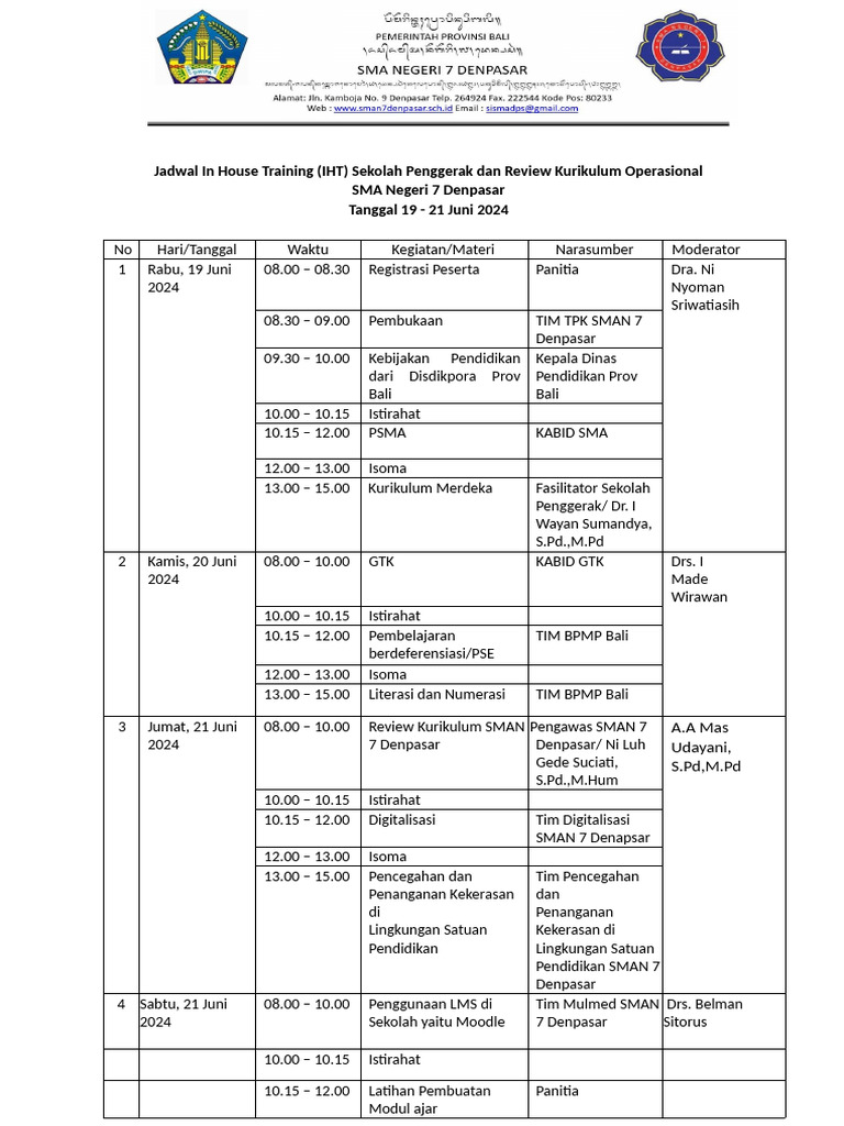Jadwal Iht 2024 | PDF
