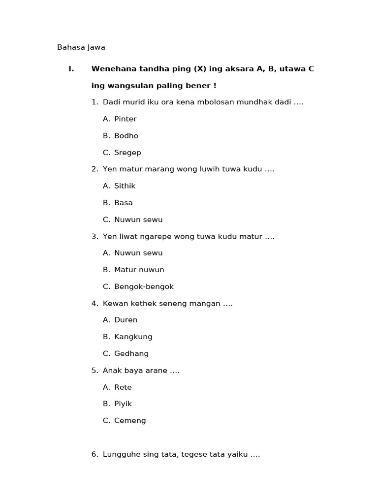 PAS Jawa 2 kls1 | PDF