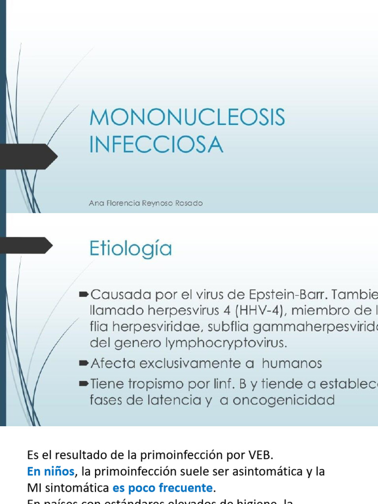 09 - Infecto. Mononucleosis | PDF | Medicina CLINICA | Especialidades Medicas