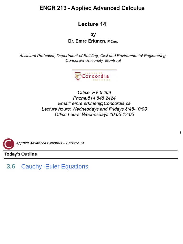 Lecture14 ENGR213 | PDF | Engineering