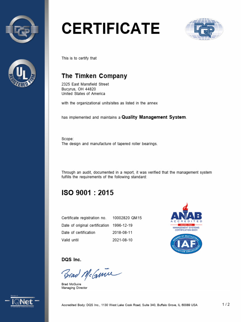 Bucyrus ISO 2015 | PDF | Business | Technology & Engineering