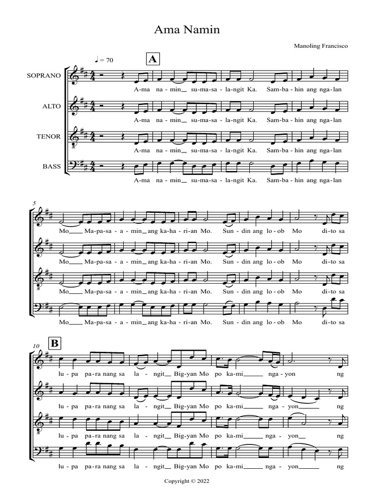 Ama Namin Manoling Francisco - Full Score | PDF