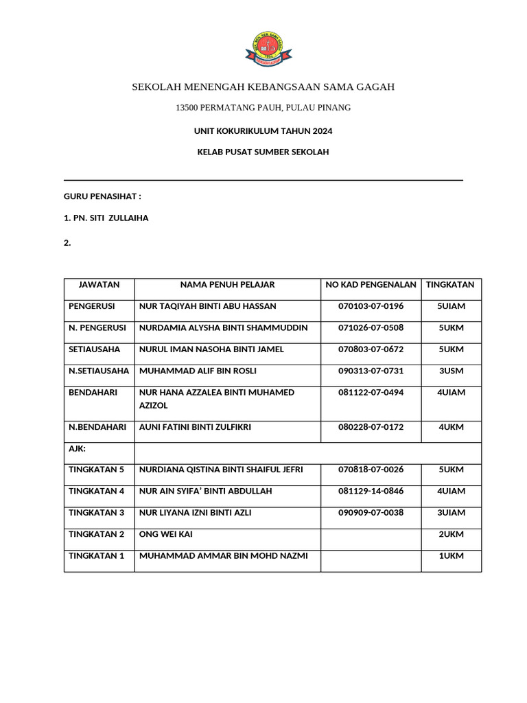 Gerak Kerja Dan Lantikan Ajk PSS 2023 | PDF