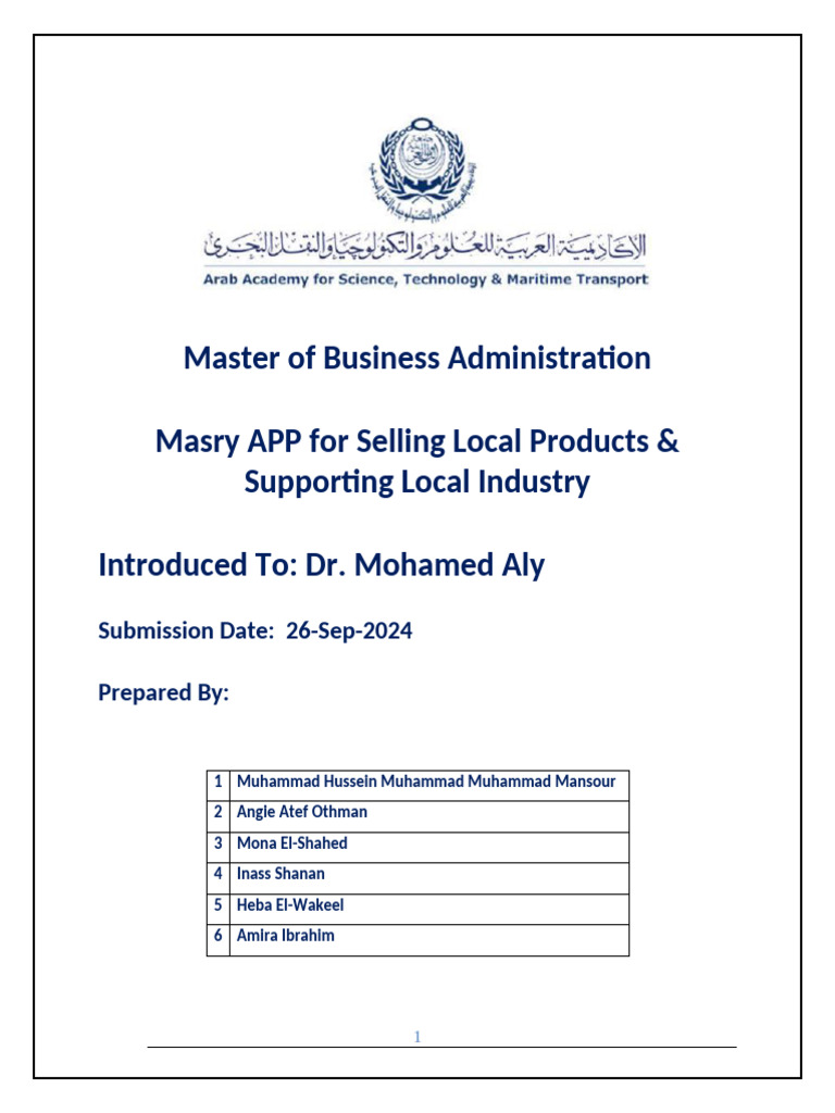Masry APP For Selling Local Products & Supporting Local Industry | PDF ...