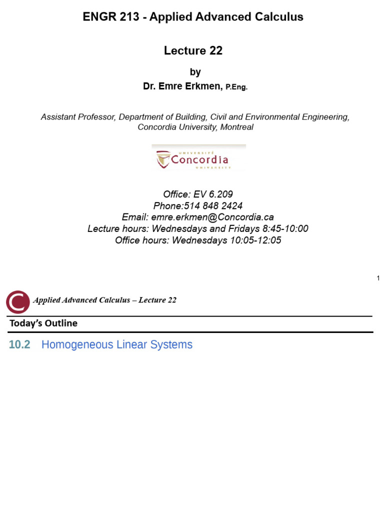 Lecture22 ENGR213 | PDF | Mathematical Objects | Applied Mathematics