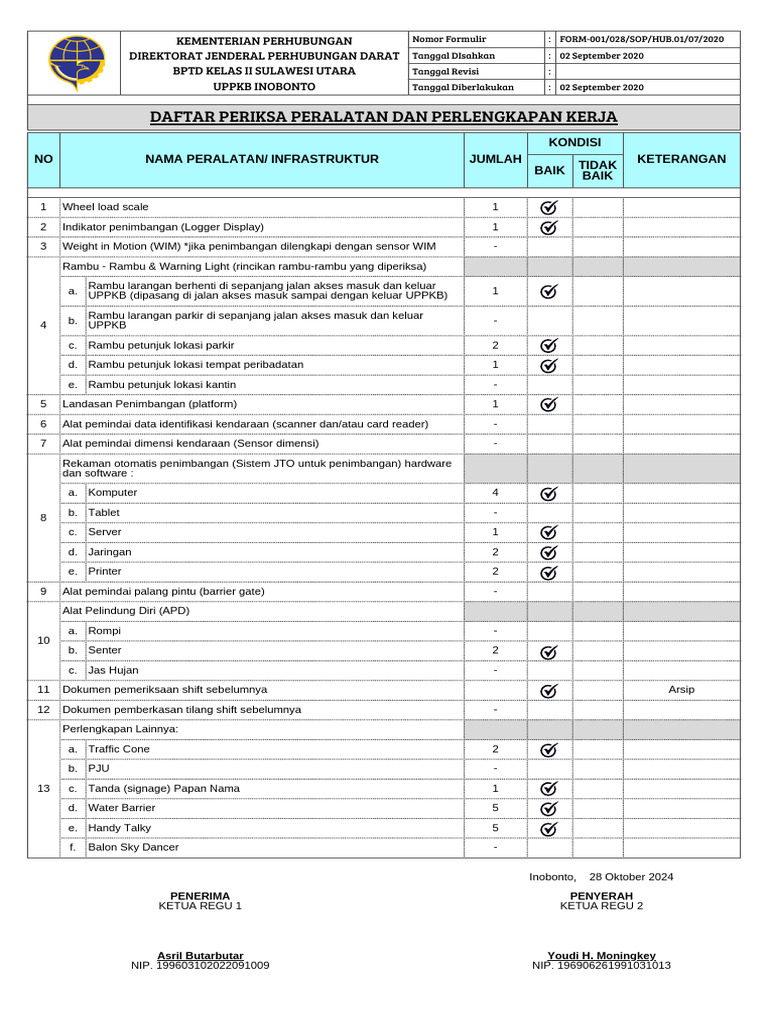 Laporan Pergantian Shift & K3 28-10-24 | PDF