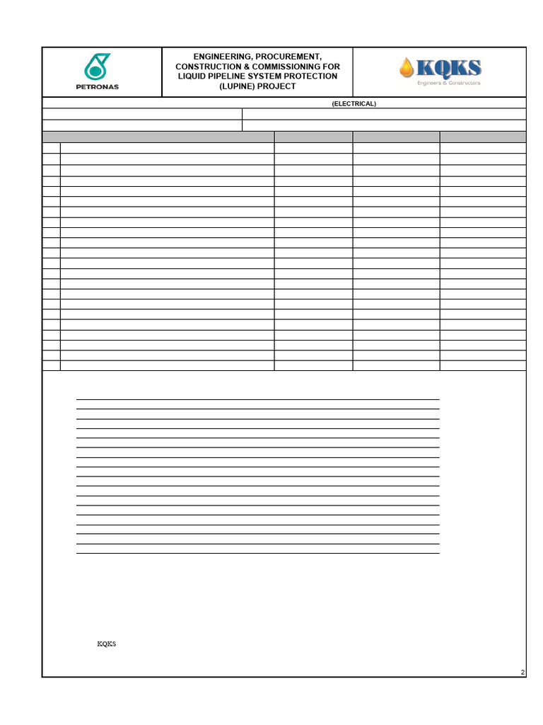 Form E-02 Cable Route Inspection Report | PDF