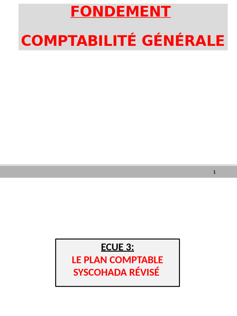 Le Plan Comptable Syscohada-1 | PDF | Comptabilité | Capitaux propres