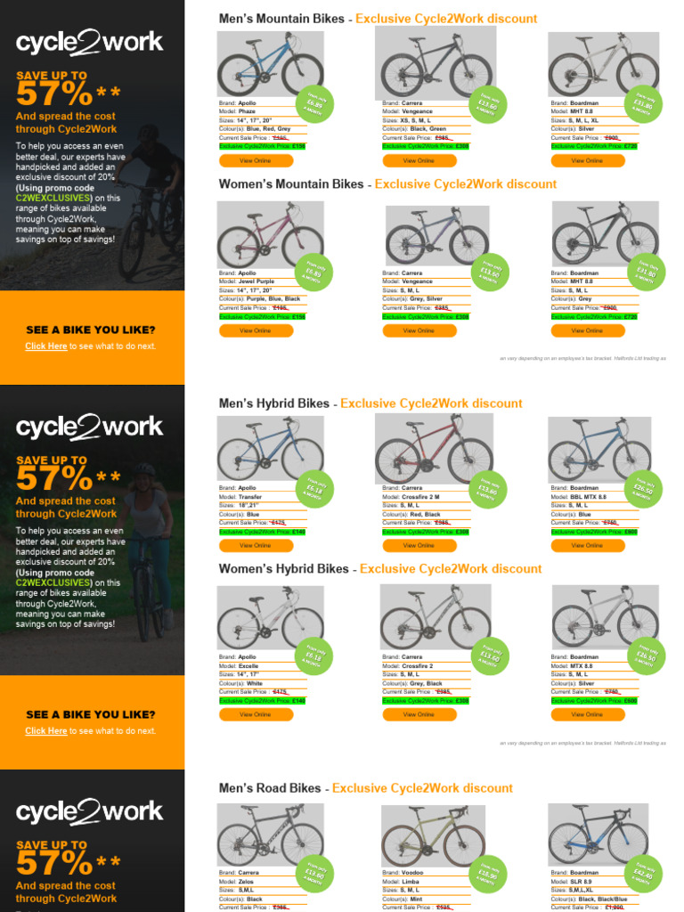 Cycle2Work Exclusive Deals Save Up To 57 Percentv2 | PDF | Taxes ...