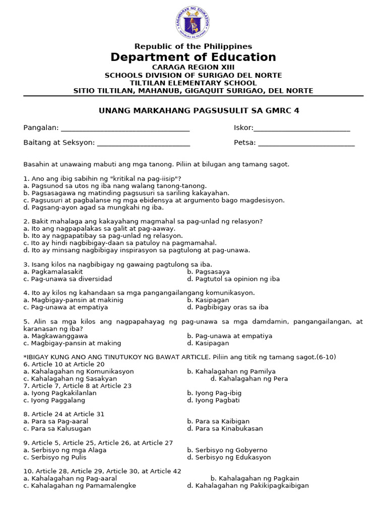 GMRC-Q1-Periodic Test | PDF