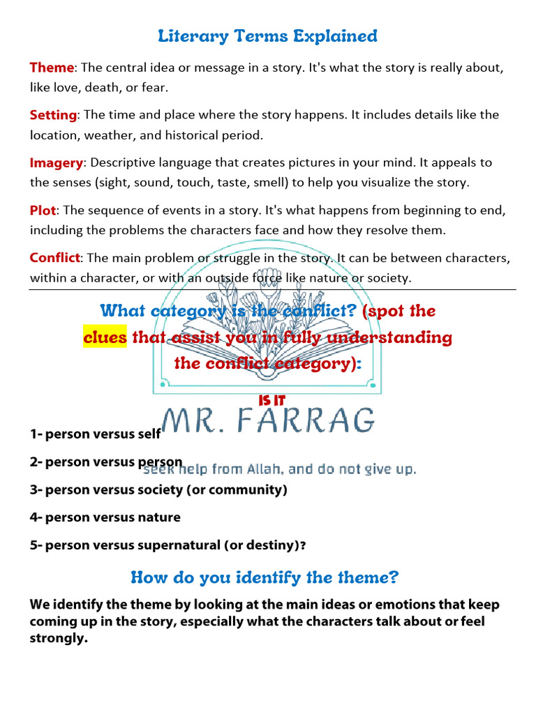 Key Literary Terms Explained | PDF | Social Science | General Fiction
