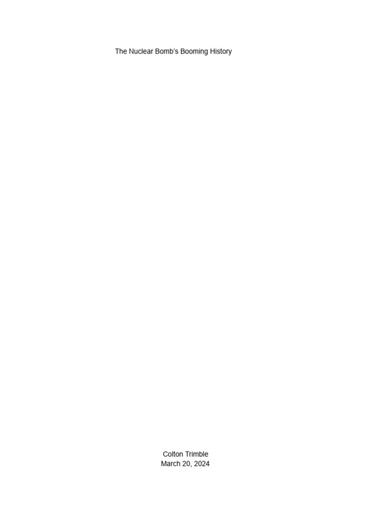 The Nuclear Bomb's Booming History | PDF | Nuclear Weapons | Uranium