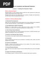 Reaction Paper Format | PDF | Paragraph | Writing