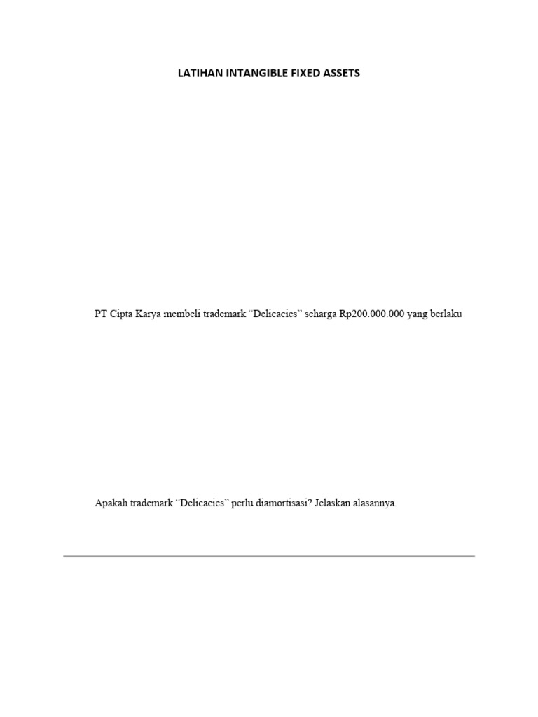 Latihan Intangible Fixed Assets | PDF