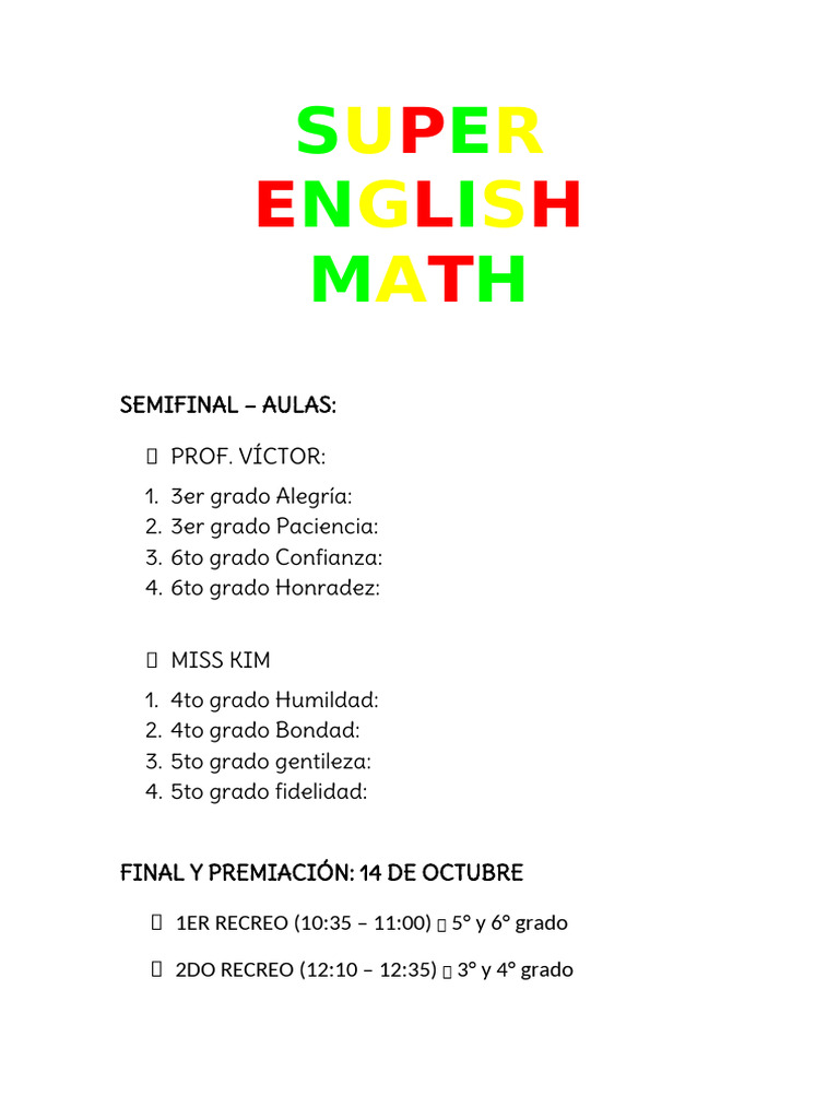 Super English Math | PDF