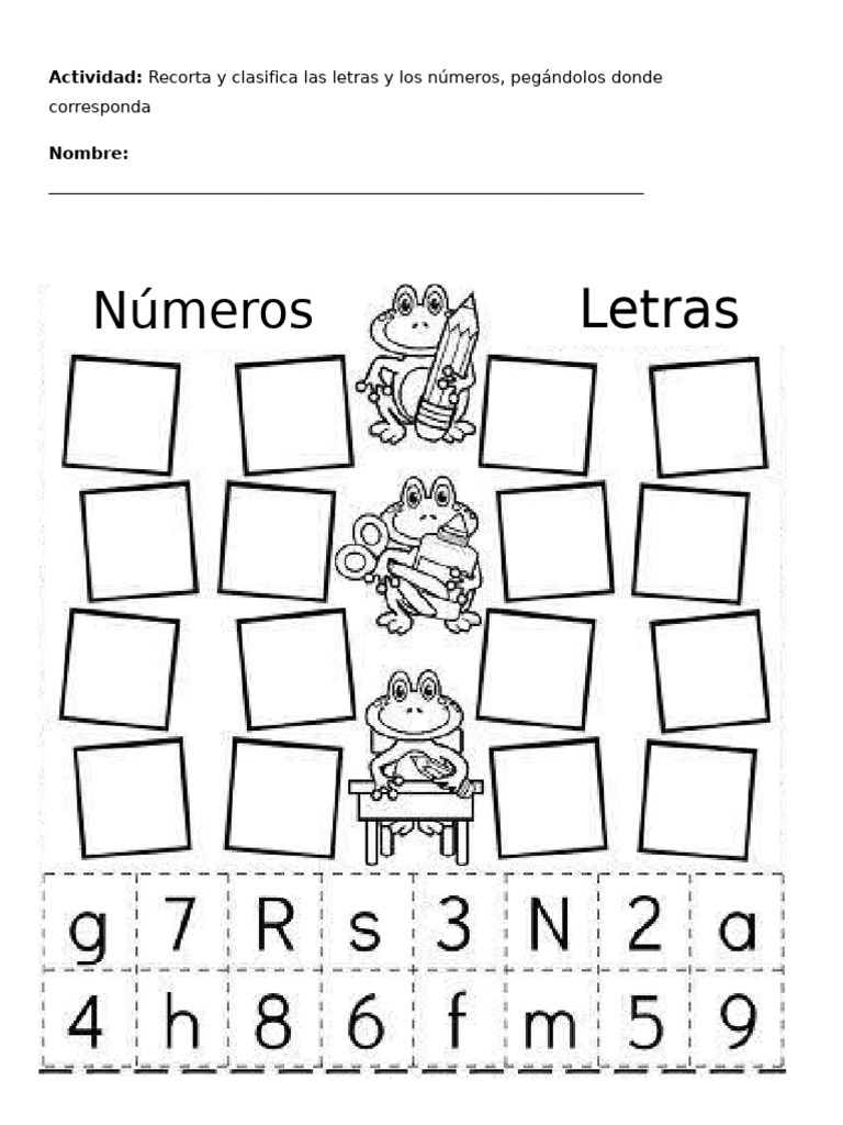 Clasificación de Letras y Números | PDF | Métodos y materiales de ...