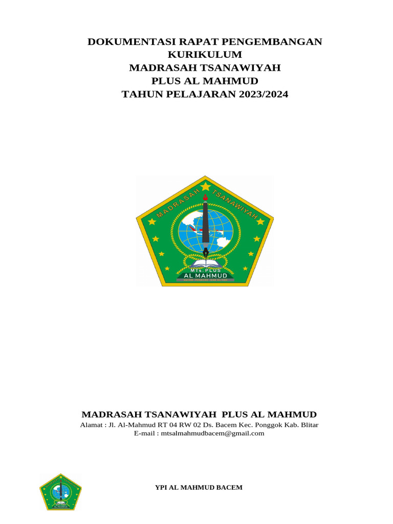 Rapat Kurikulum MTs Plus Al Mahmud | PDF