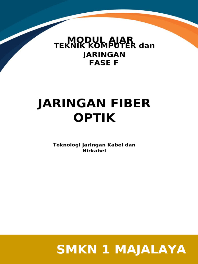 Modul Ajar Jaringan Fiber Optik | PDF
