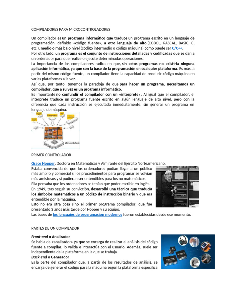 3 Compiladores para Microcontroladores | PDF | Compilador | Programa de computadora