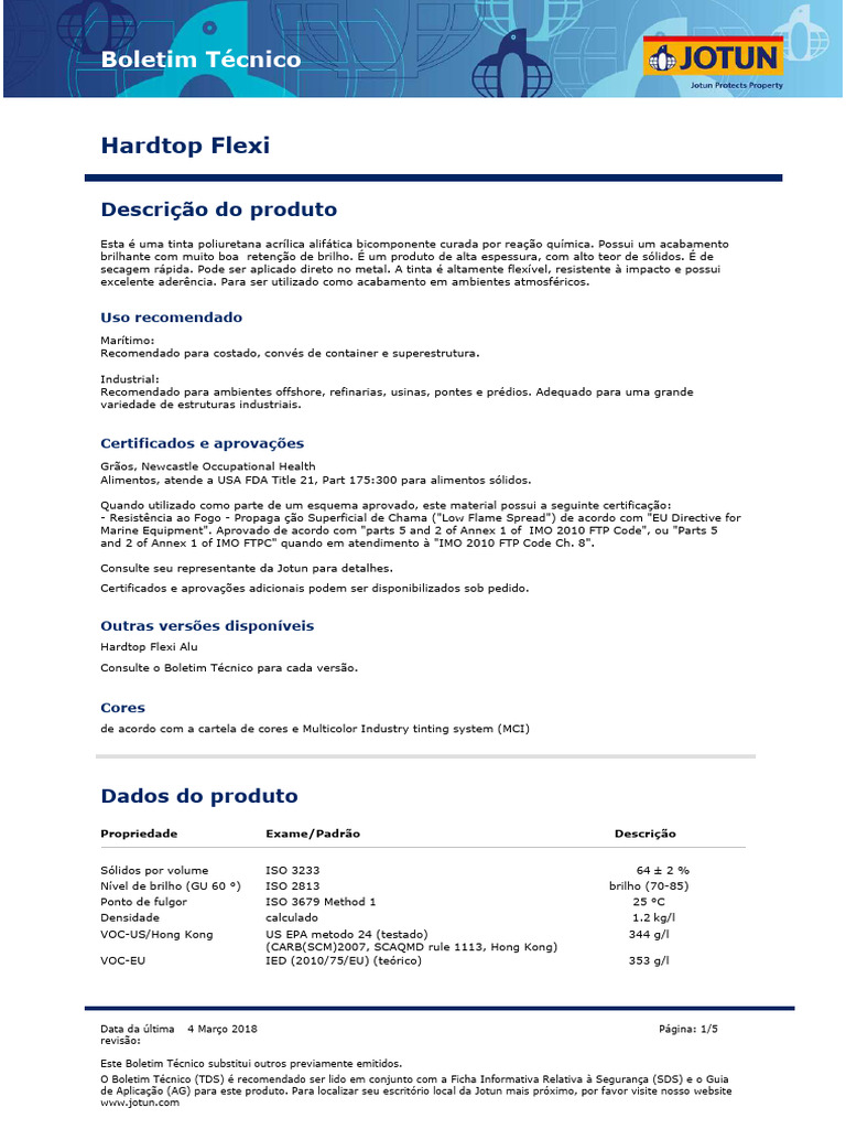 Hardtop Flexi JOTUN | PDF | Tinta | Epóxi