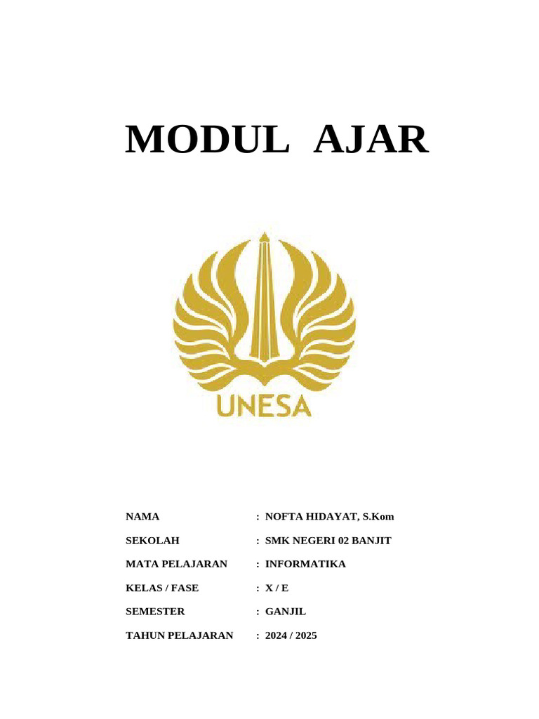 Modul Ajar - Informatika - Sistem Komputer | PDF | Komputer