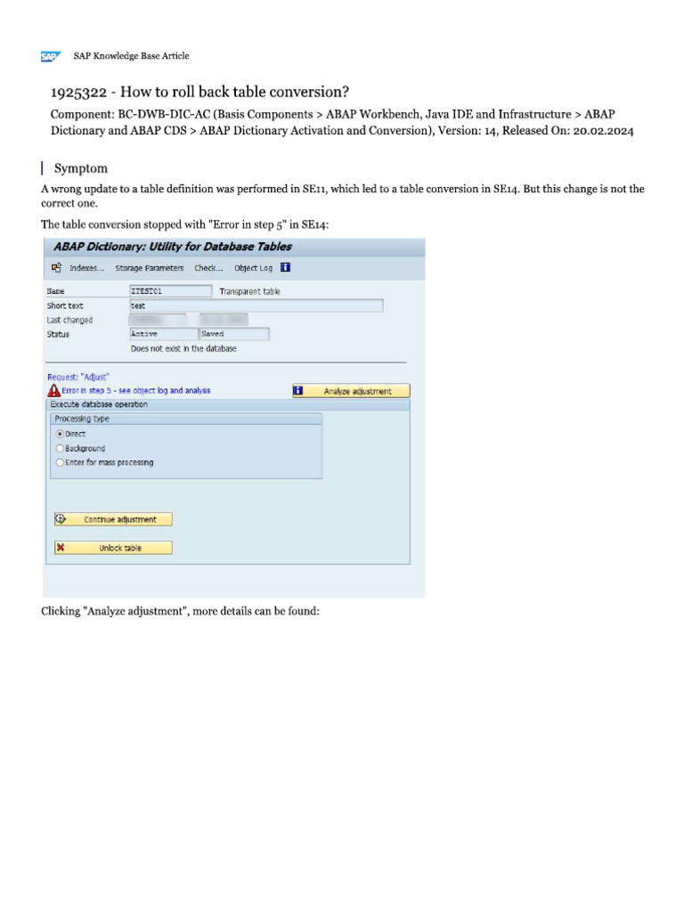 Sap Note Recover Table Data Deleted By Mistake Pdf