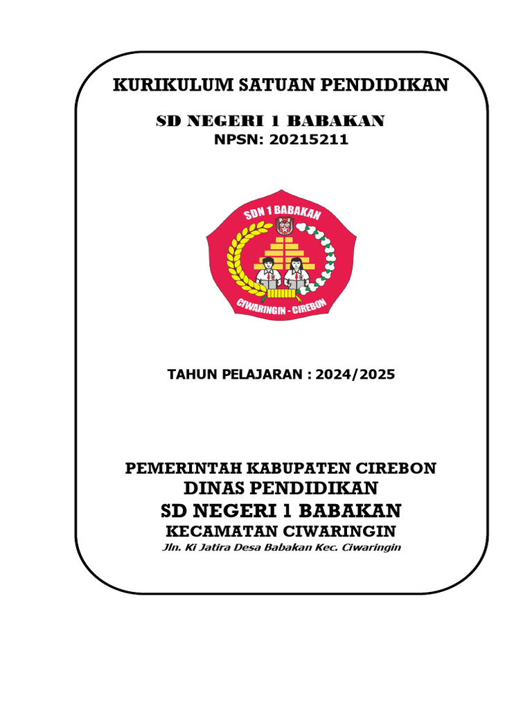 Kosp SDN 1 Babakan TP.2024-2025 | PDF