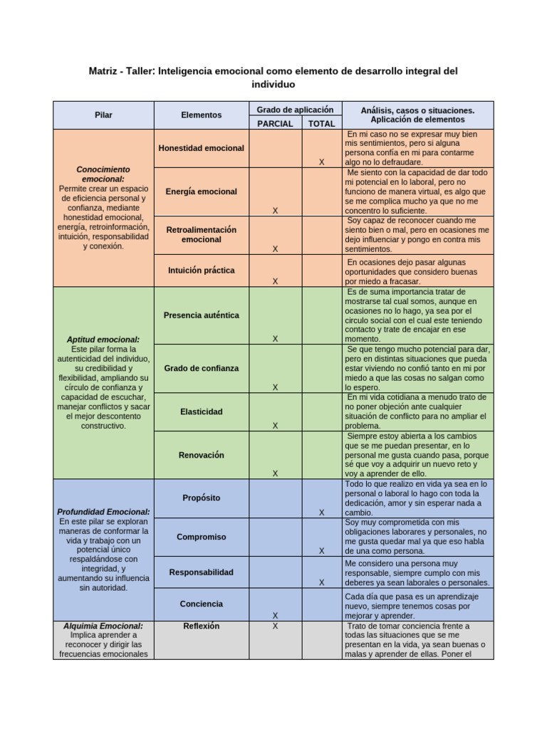 Matriz | PDF | Las emociones | Inteligencia emocional