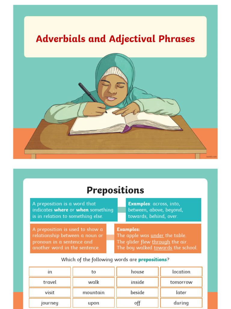 Prepositional and Adverbial Phrases Guide | PDF | Preposition And Postposition | English Grammar
