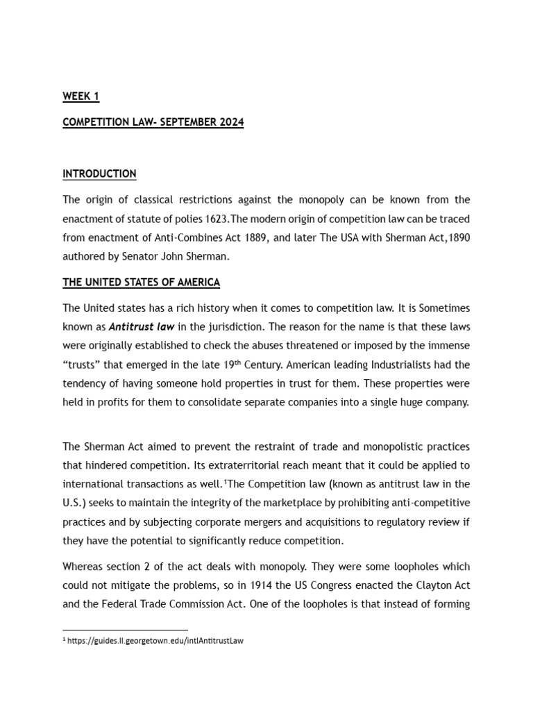 Overview of Global Competition Law | PDF | Competition Law | United ...
