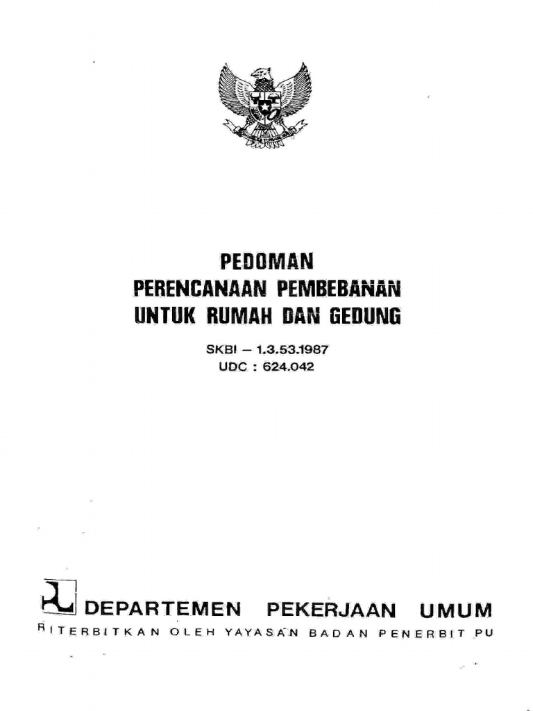 SKBI - 2.3.53. UDC 624.024 1987 Pedoman Perencanaan Pembebanan Untuk Rumah Dan Bangunan - 1987 | PDF