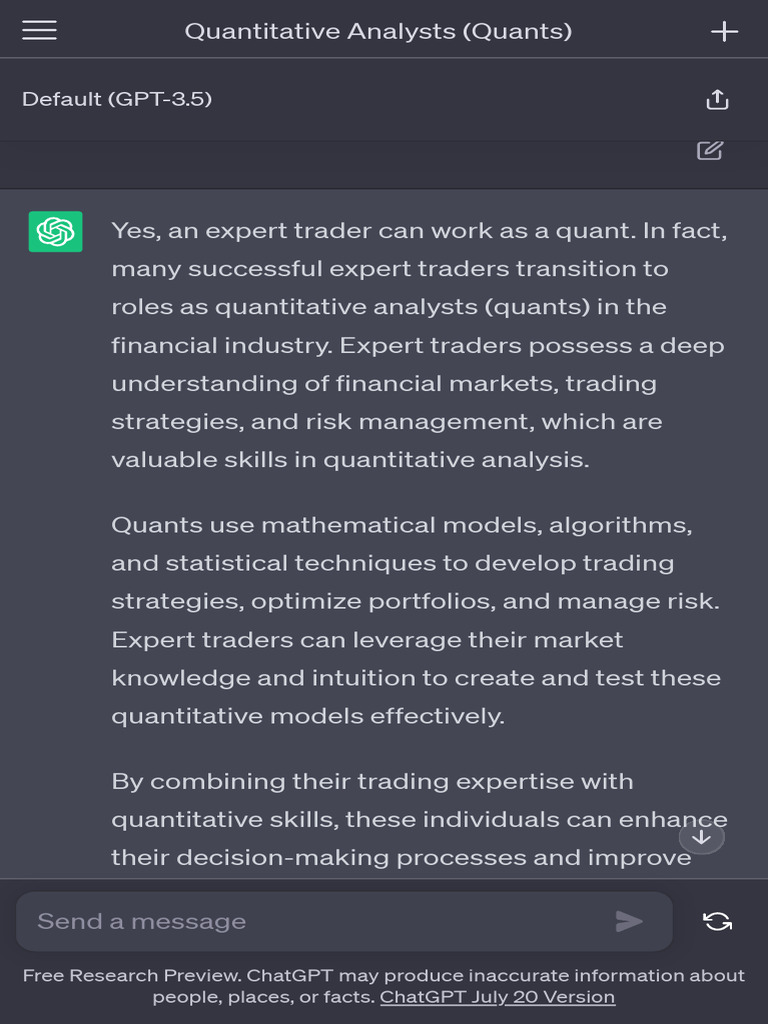 Quantitative Analysts (Quants) | PDF