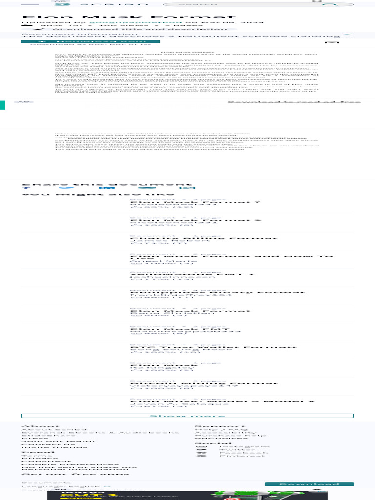 Elon Musk Format PDF Visa Inc. Master Card | PDF | Scribd | E Commerce