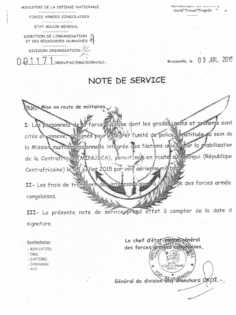 Note de Service | PDF