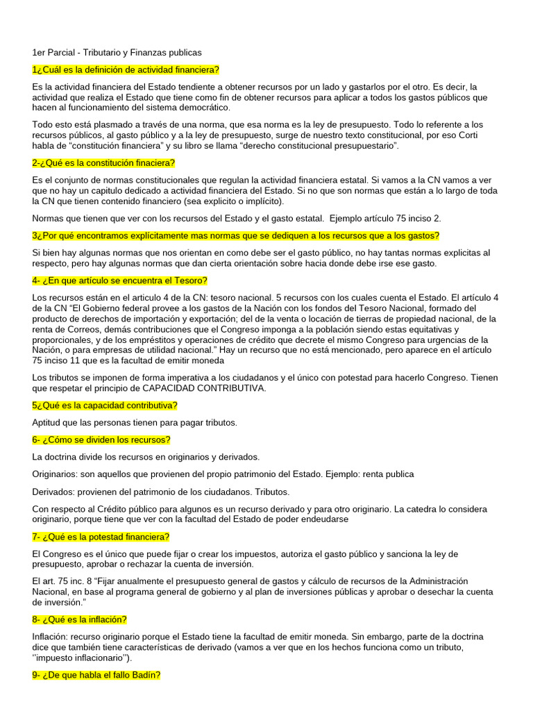 RESUMEN ORGANIZADO Tributario | PDF | Presupuesto | Impuestos