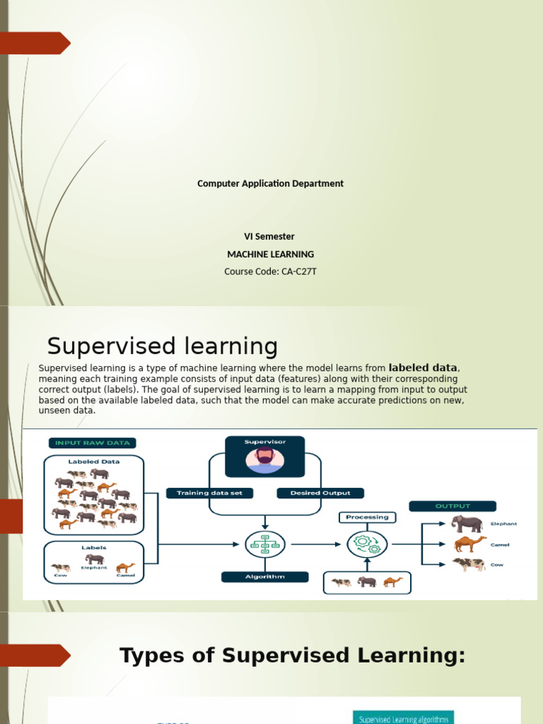 ML Supervised Learning Unit 3 | PDF | Statistical Classification | Linear Regression