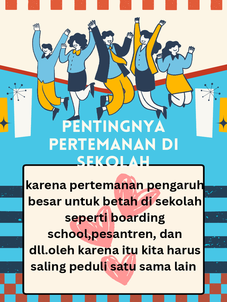 Biru Dan Kuning Ilustrasi Penghargaan Dalam Pertemanan Poster | PDF